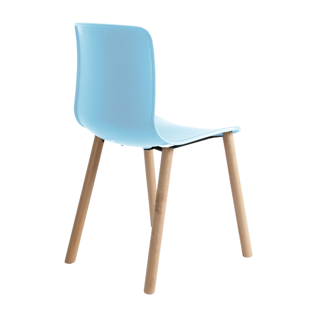 Acti Chair (Pale Blue / 4-leg Timber Frame) - Premier Office Solutions